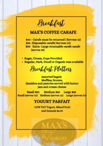 max's bakery & delicatessen menu | max's deli vancouver