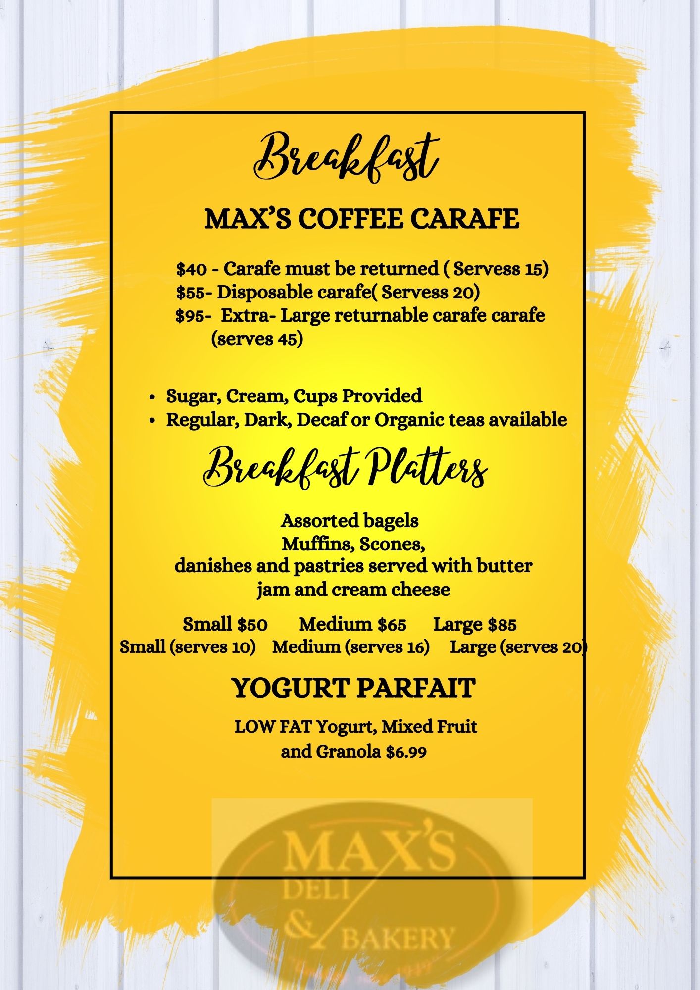 max's bakery & delicatessen menu | max's deli vancouver